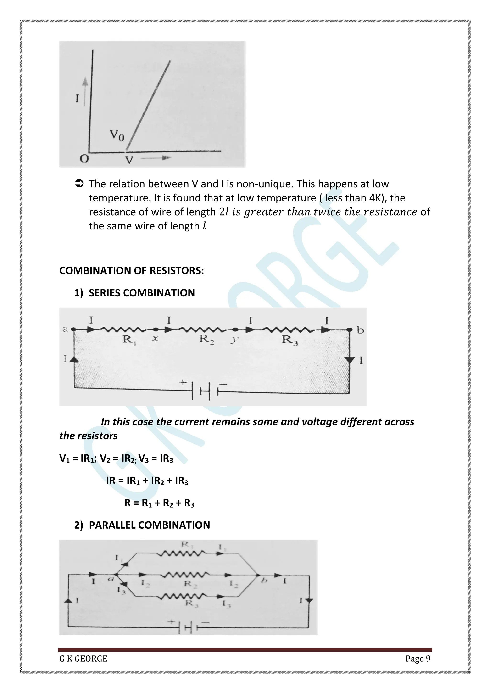 C 12 Physics Current Electricity Notes Pdf