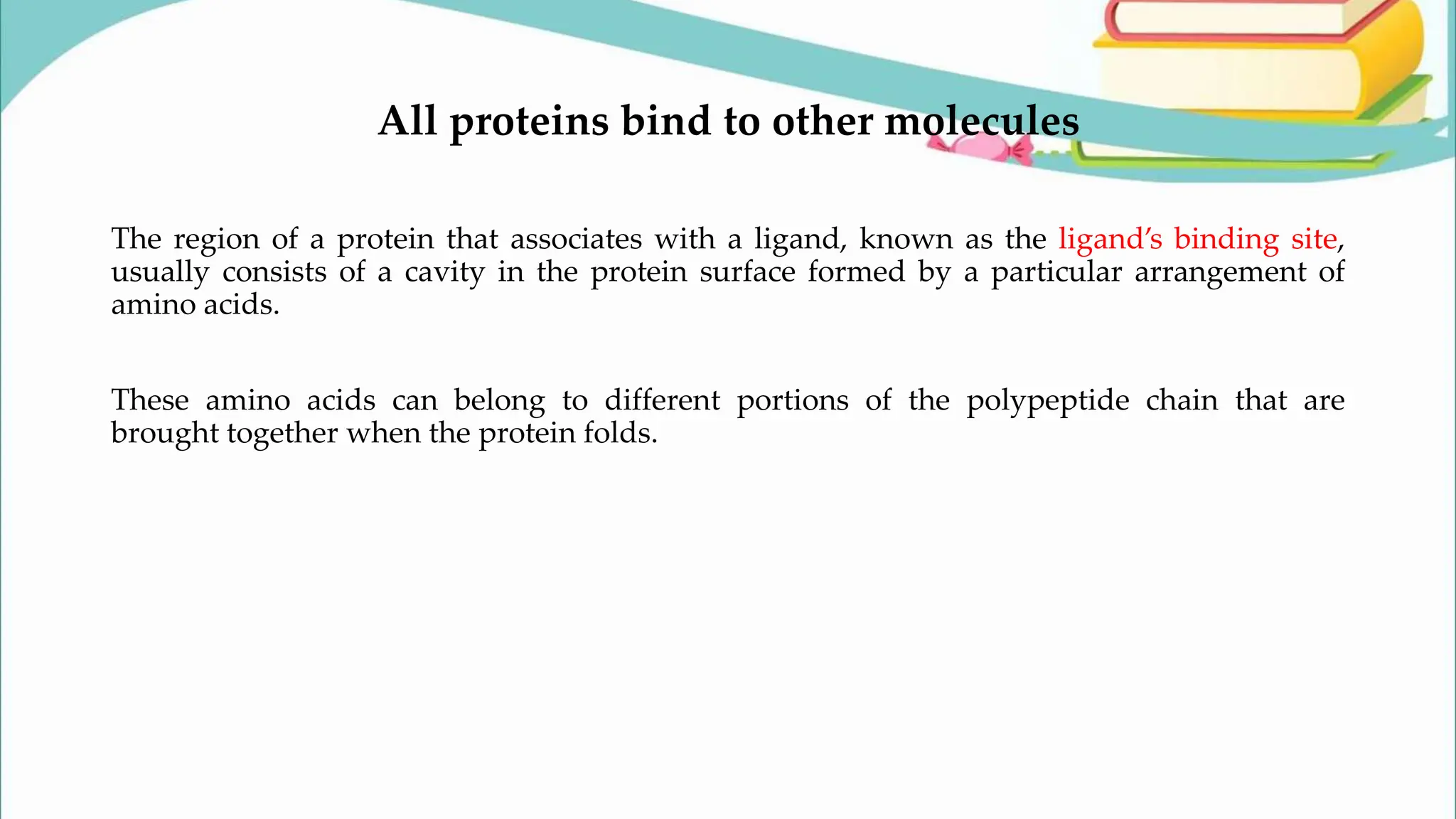 Protein binding sites Lecture physiology | PPTX