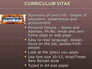 C.V. writing Skills.pptaaaaaaaaaaaaaaaaaa | PPT
