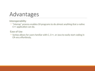 Introduction to C# Language and Applications.ppt