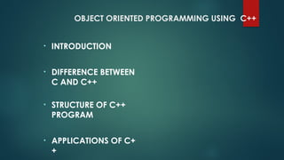 C++ introduction learning basic concepts | PPT
