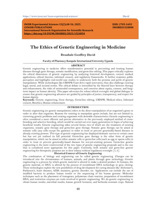 The Ethics of Genetic Engineering in Medicine (www.kiu.ac.ug) | PDF