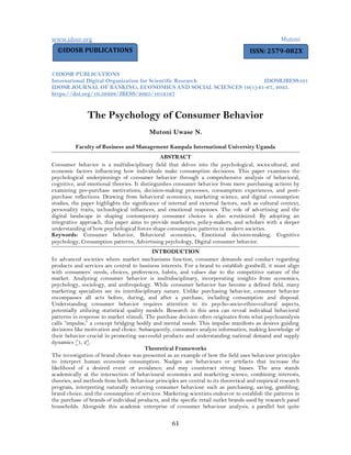 The Psychology of Consumer Behavior (www.kiu.ac.ug) | PDF