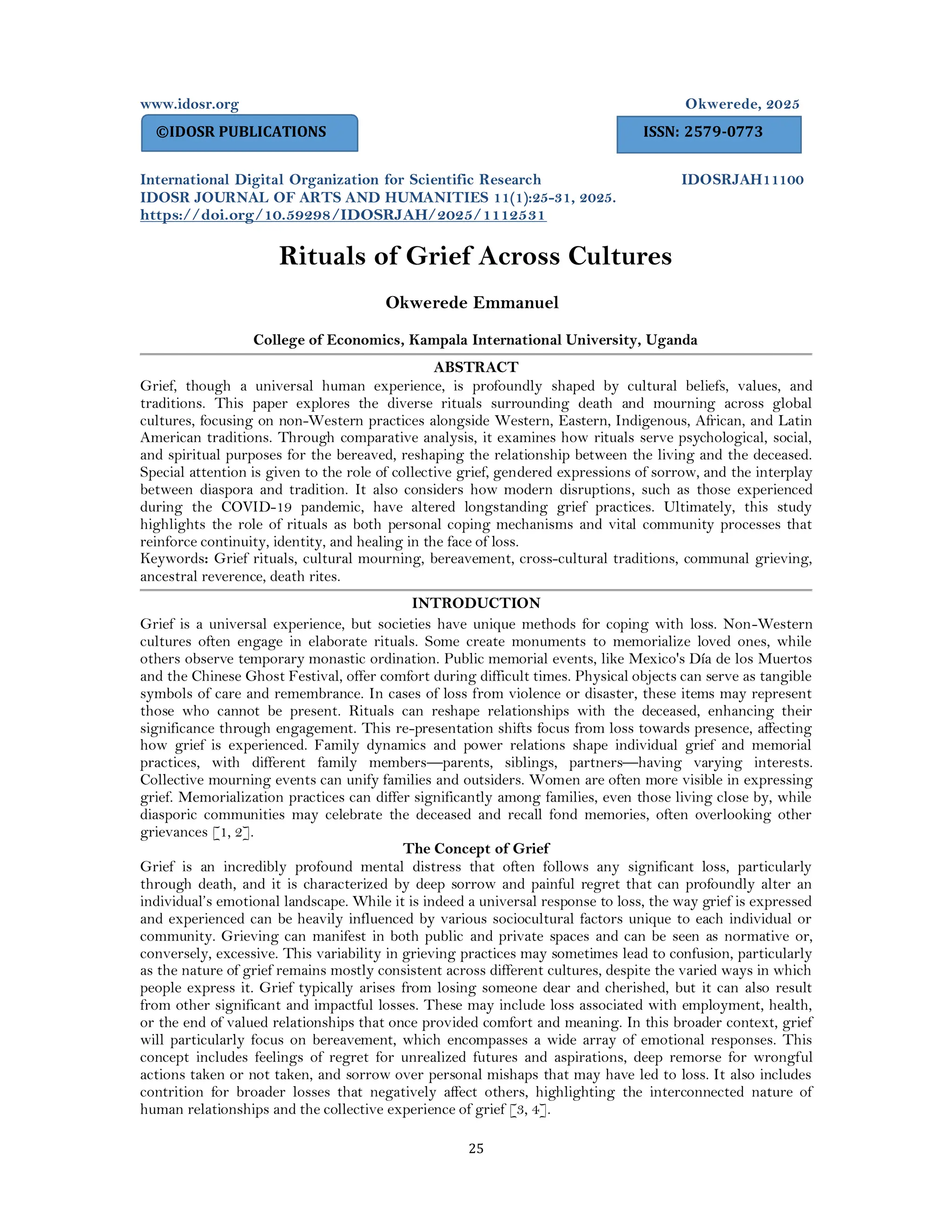 Rituals of Grief Across Cultures (www.kiu.ac.ug) | PDF