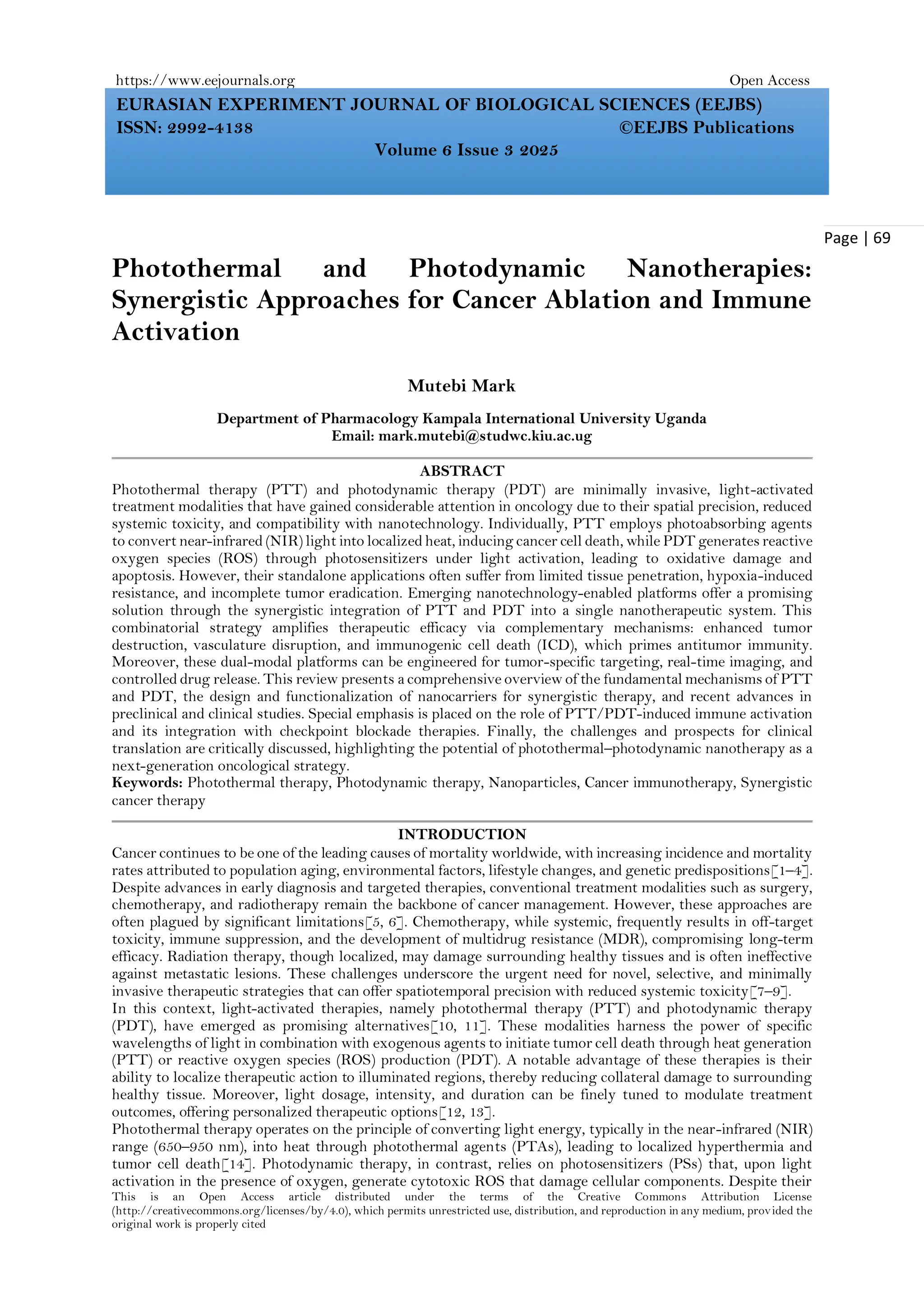 Photothermal and Photodynamic Nanotherapies: Synergistic Approaches for ...