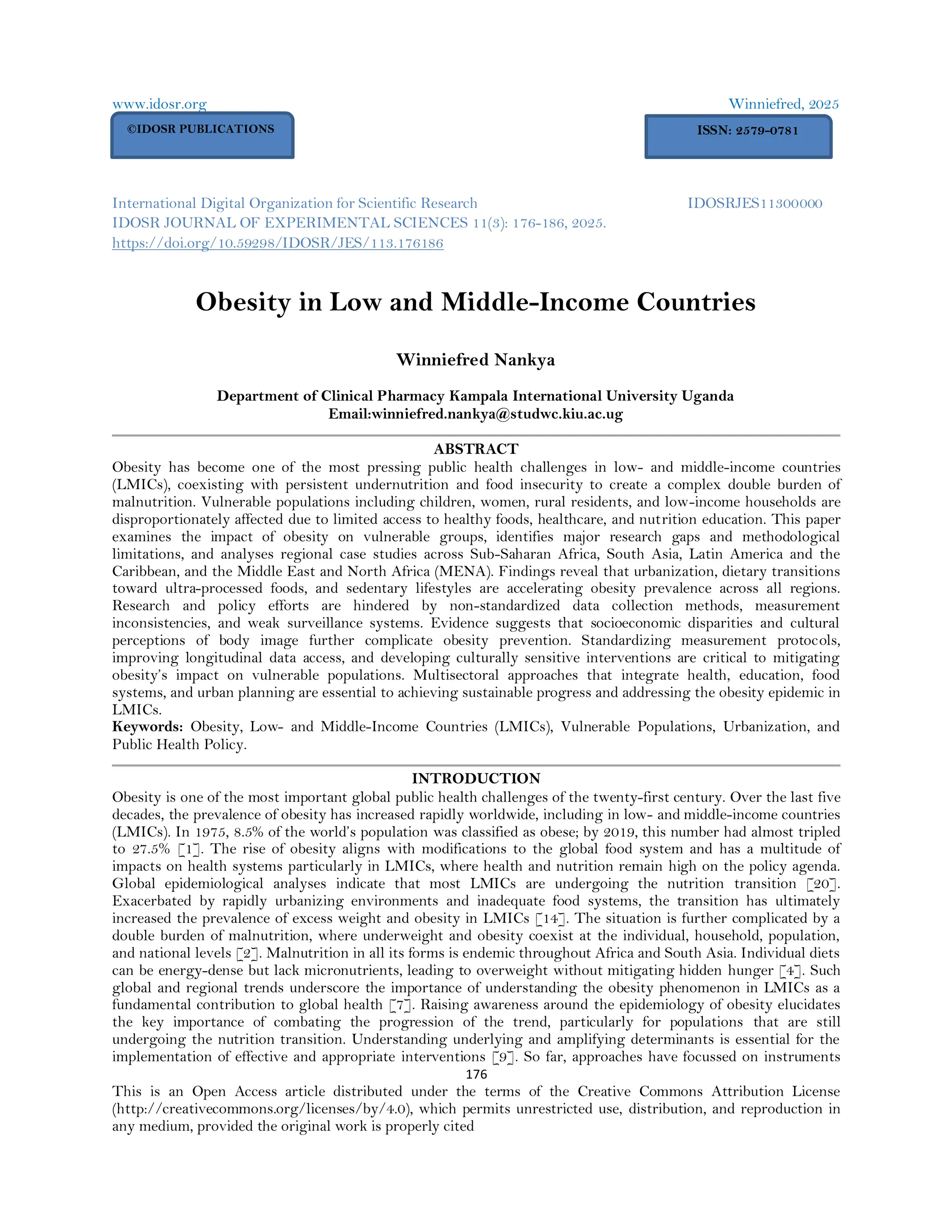 Obesity in Low and Middle-Income Countries (www.kiu.ac.ug) | PDF