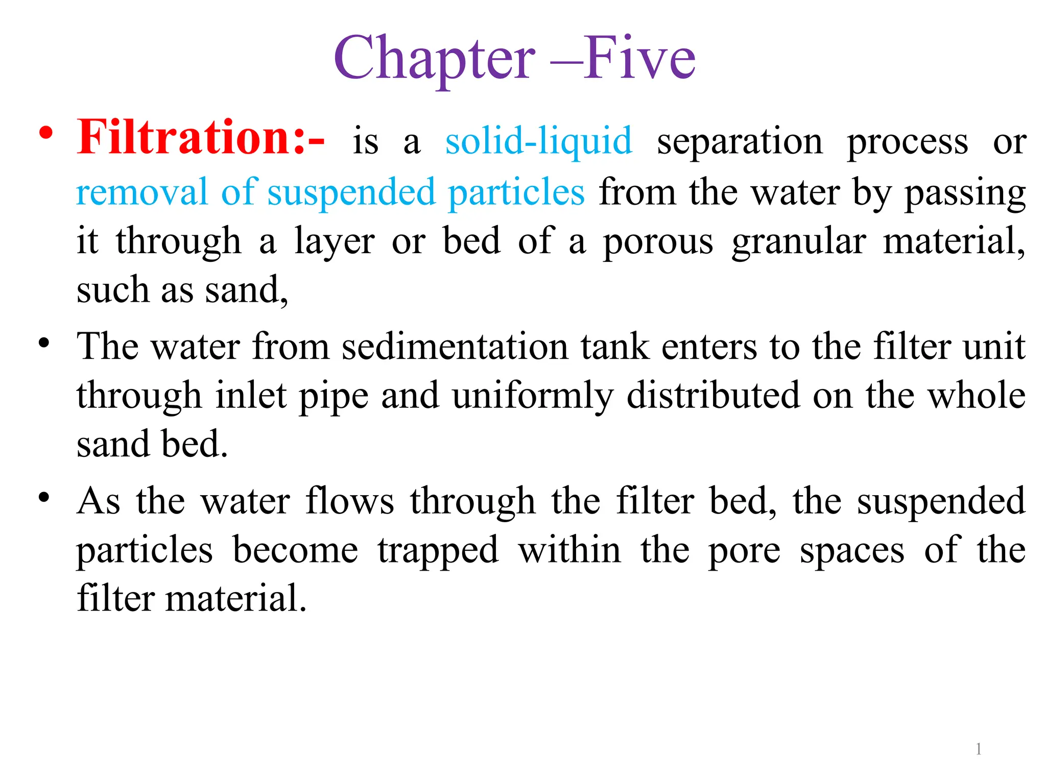 C-5_Filtration process of water treatment | PPTX