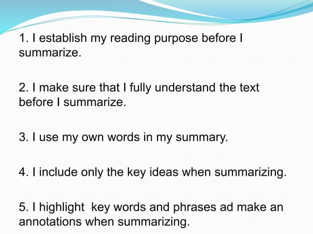 BASICS OF SUMMARIZING | PPT