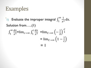improper integrals | PPTX
