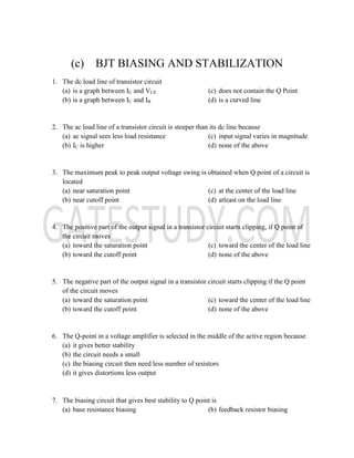 C bjt-biasing-and-stabilization | PDF