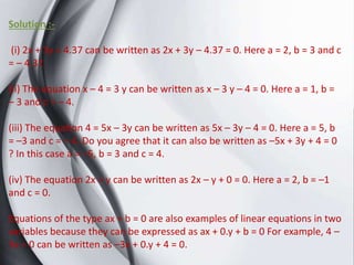 linear equation in two variables | PPT