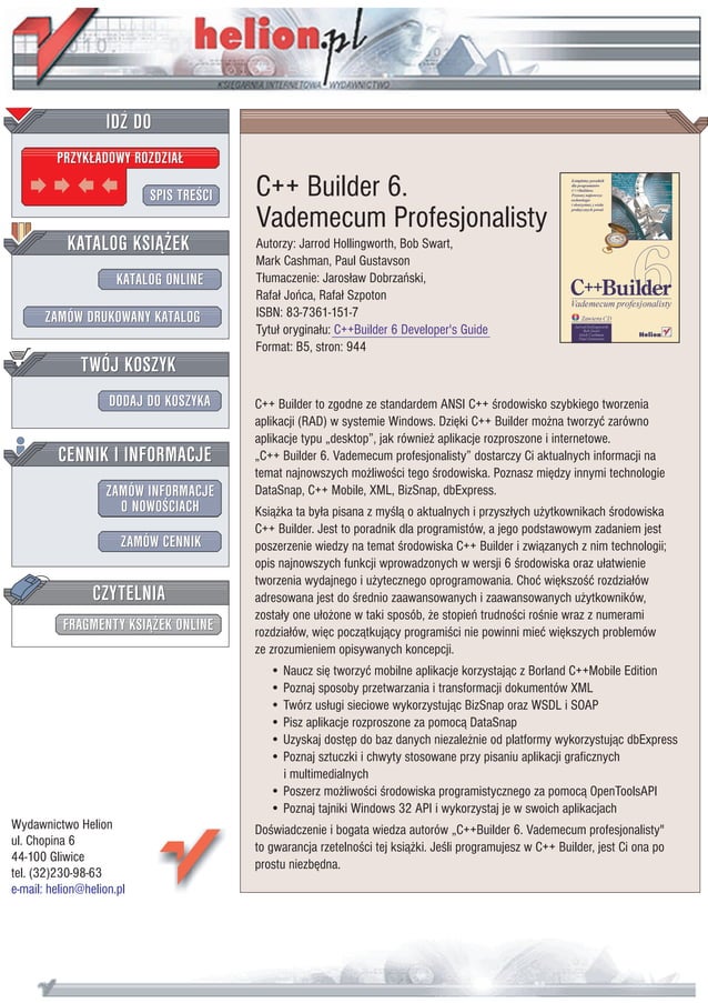 C++ Builder 6. Vademecum profesjonalisty | PDF