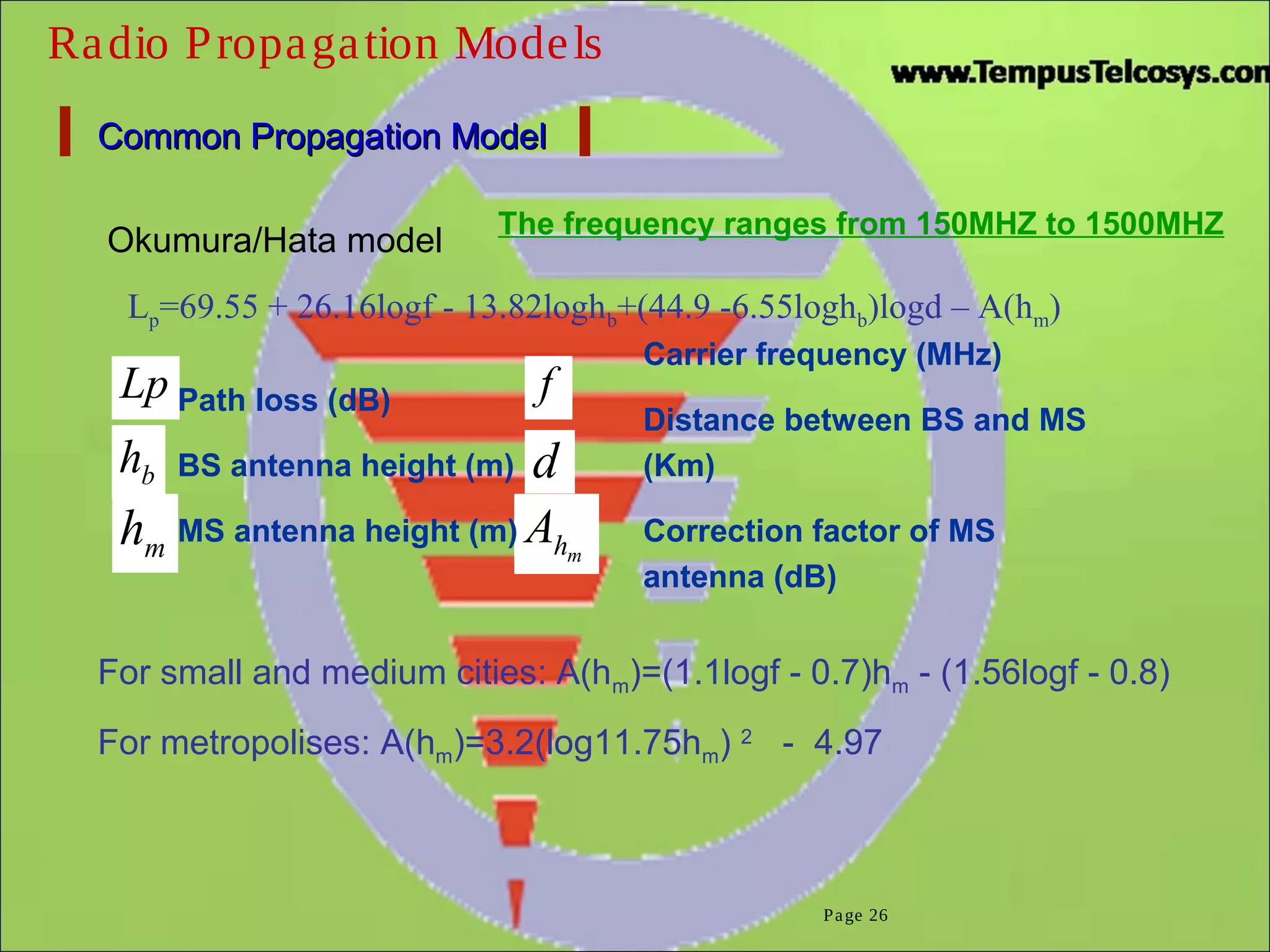 C Cf Radio Propagation Theory And Propagation Models Ppt