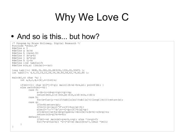 C Code and the Art of Obfuscation | PPT
