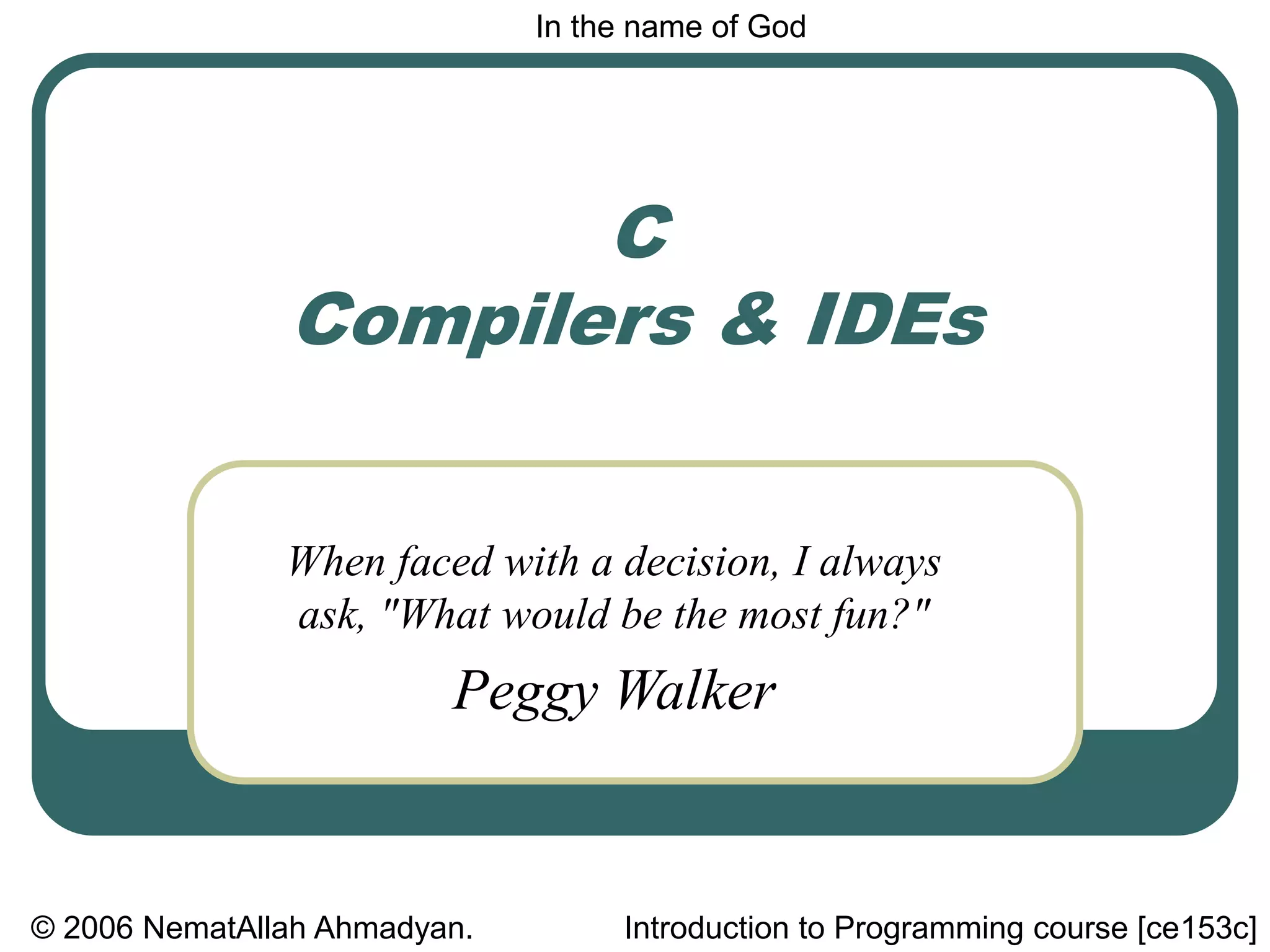 C compiler-ide | PPT