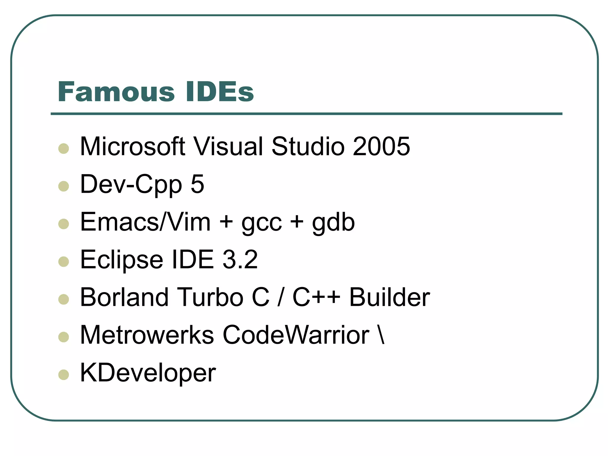 C compiler-ide | PPT