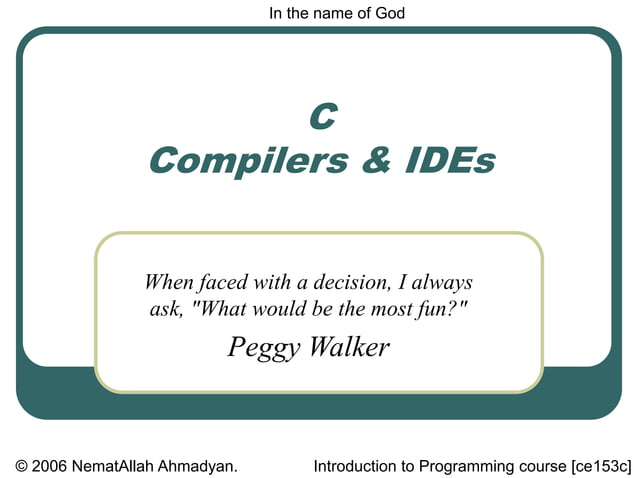 C compiler-ide | PPT