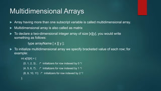 C data types, arrays and structs | PPT