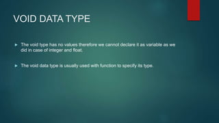 C data types, arrays and structs | PPT