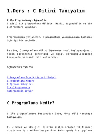C dilini-taniyalim | PDF