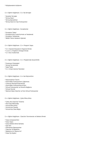 C++ egitimi-kagithane | PDF