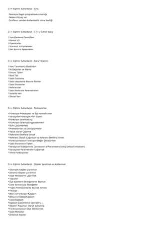 C++ egitimi-sultanbeyli | PDF