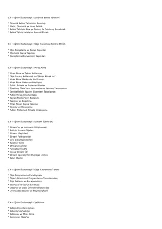 C++ egitimi-sultanbeyli | PDF