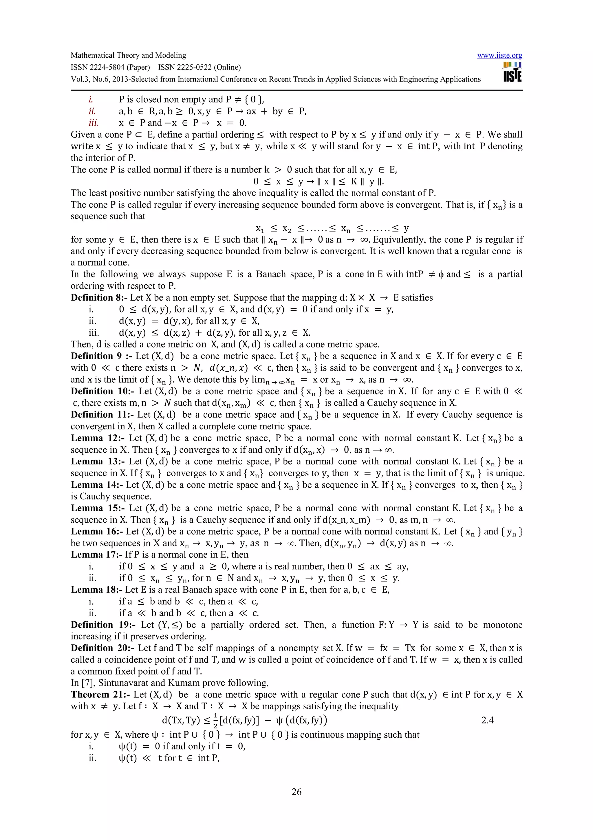 C F Weak Contraction In Cone Metric Spaces Pdf