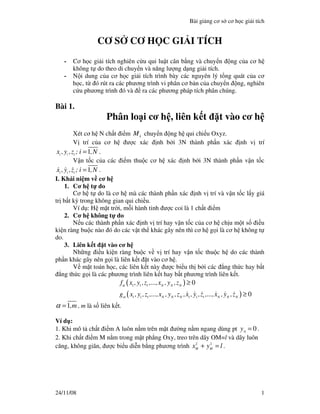 Cơ học lí thuyết | PDF