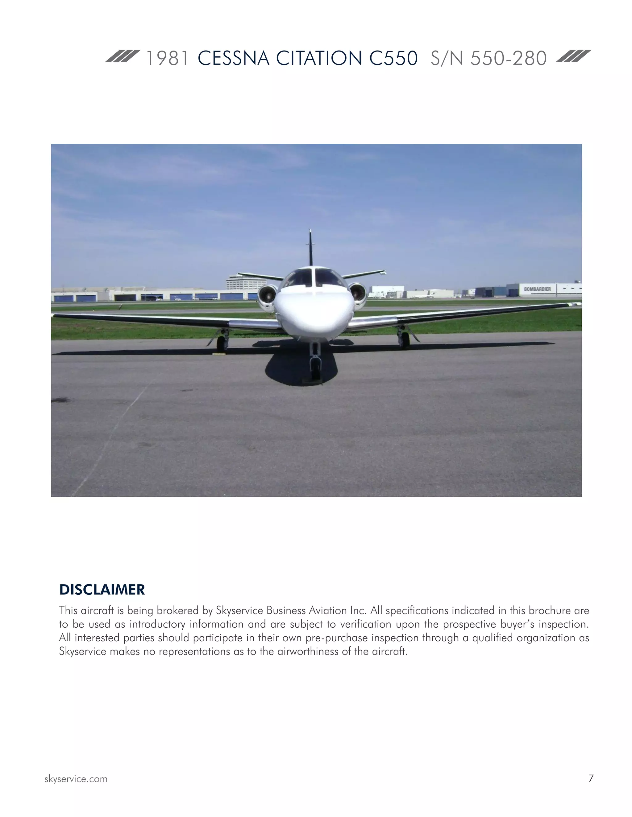 Private Jet For Sale: 1981 Cessna Citation II - Skyservice | PDF