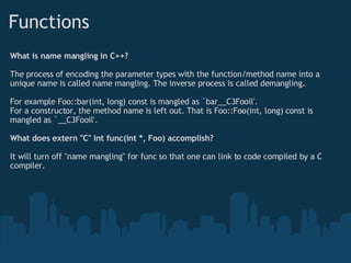 C++ Interview Questions | PPT | Programming Languages | Computing