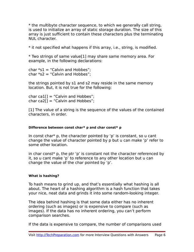 C Interview Questions for Fresher | PDF