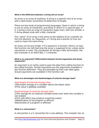 C interview-questions-techpreparation | PDF