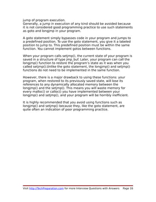 C interview-questions-techpreparation | PDF