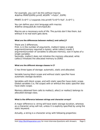 C interview-questions-techpreparation | PDF