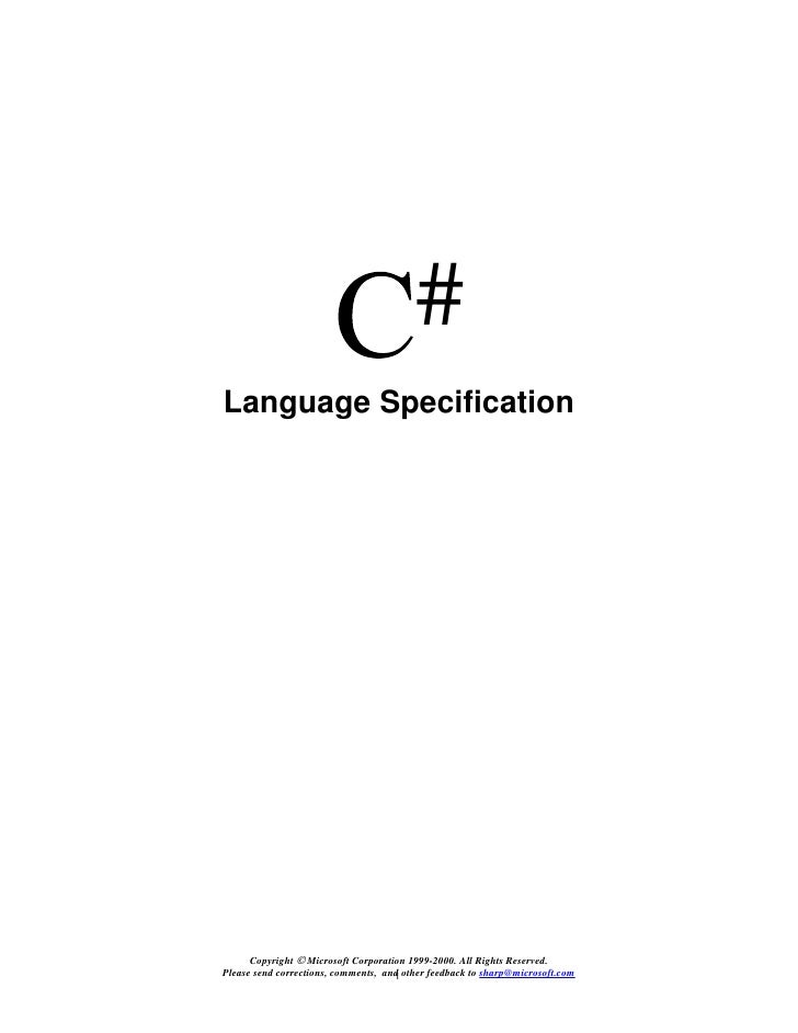 C# Language Specification