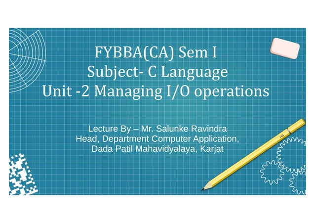 Managing Io Operations In C Language Pdf