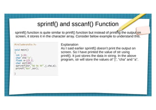 Managing I/O operations In C- Language | PDF