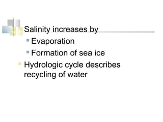 Ocean, water and Seawater Oceanography | PPT