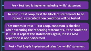 C Programming Looping Statements For BCA Students | PPT