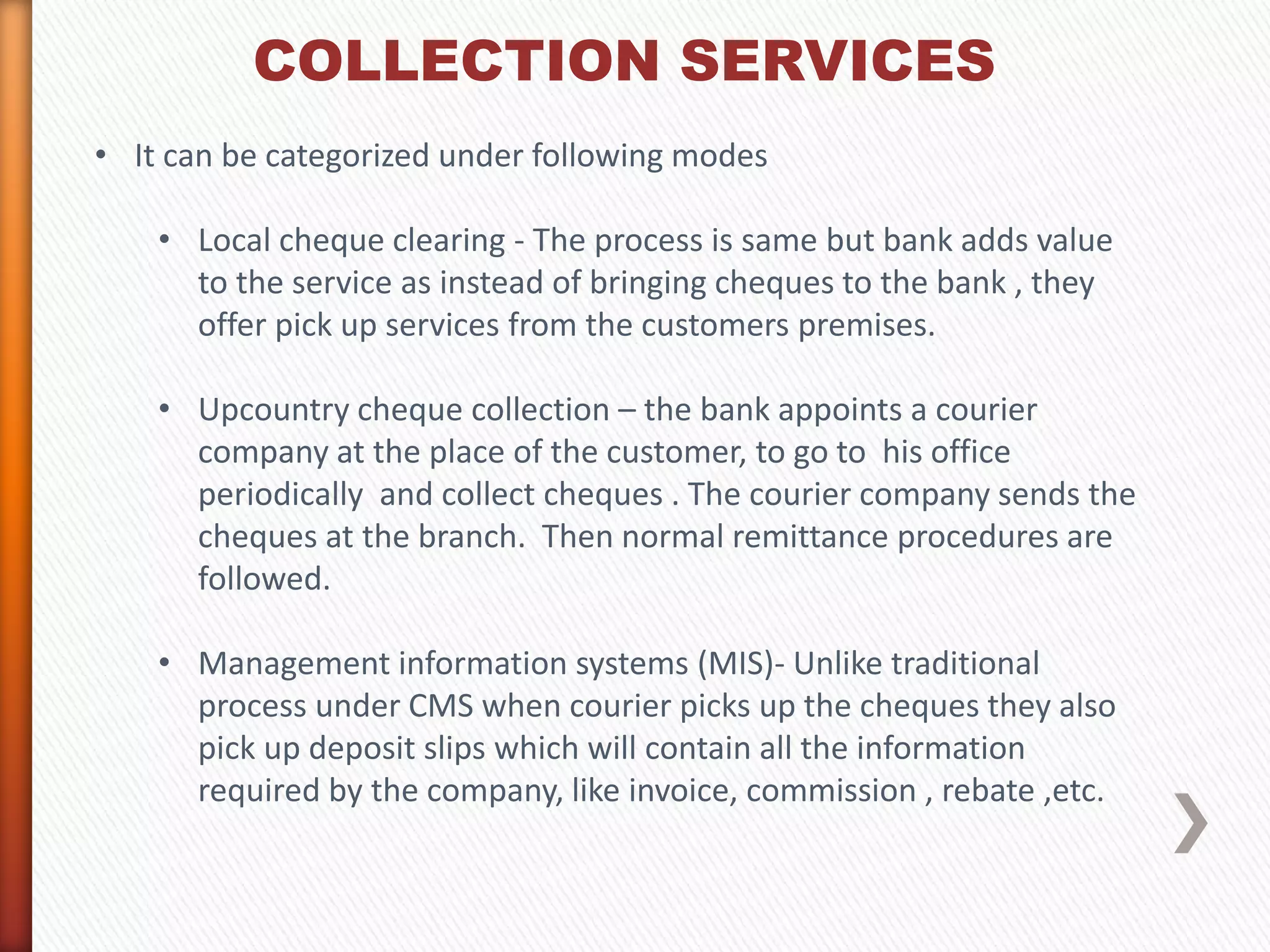 Cash management services | PPTX