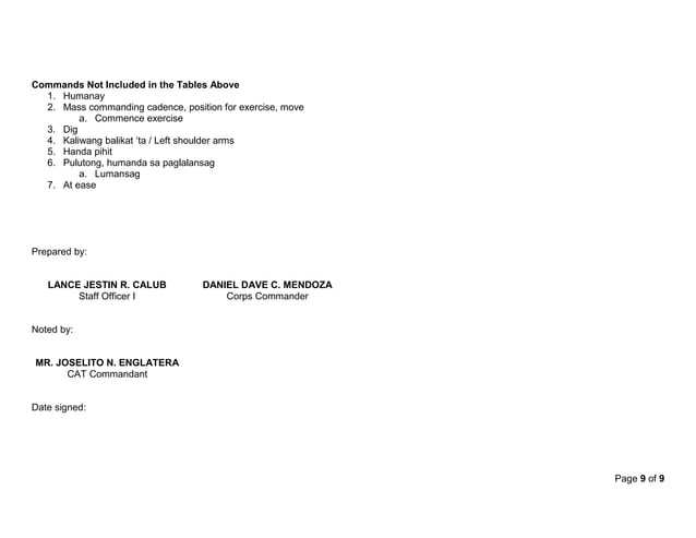 CAT: Master List of Commands | PDF | Arms & Ammunition | Sensitive Topics