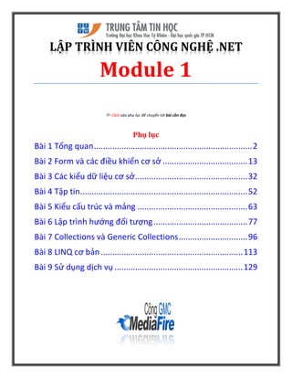 Lap Trinh Vien Cong Nghe .NET - Module 1 | PDF