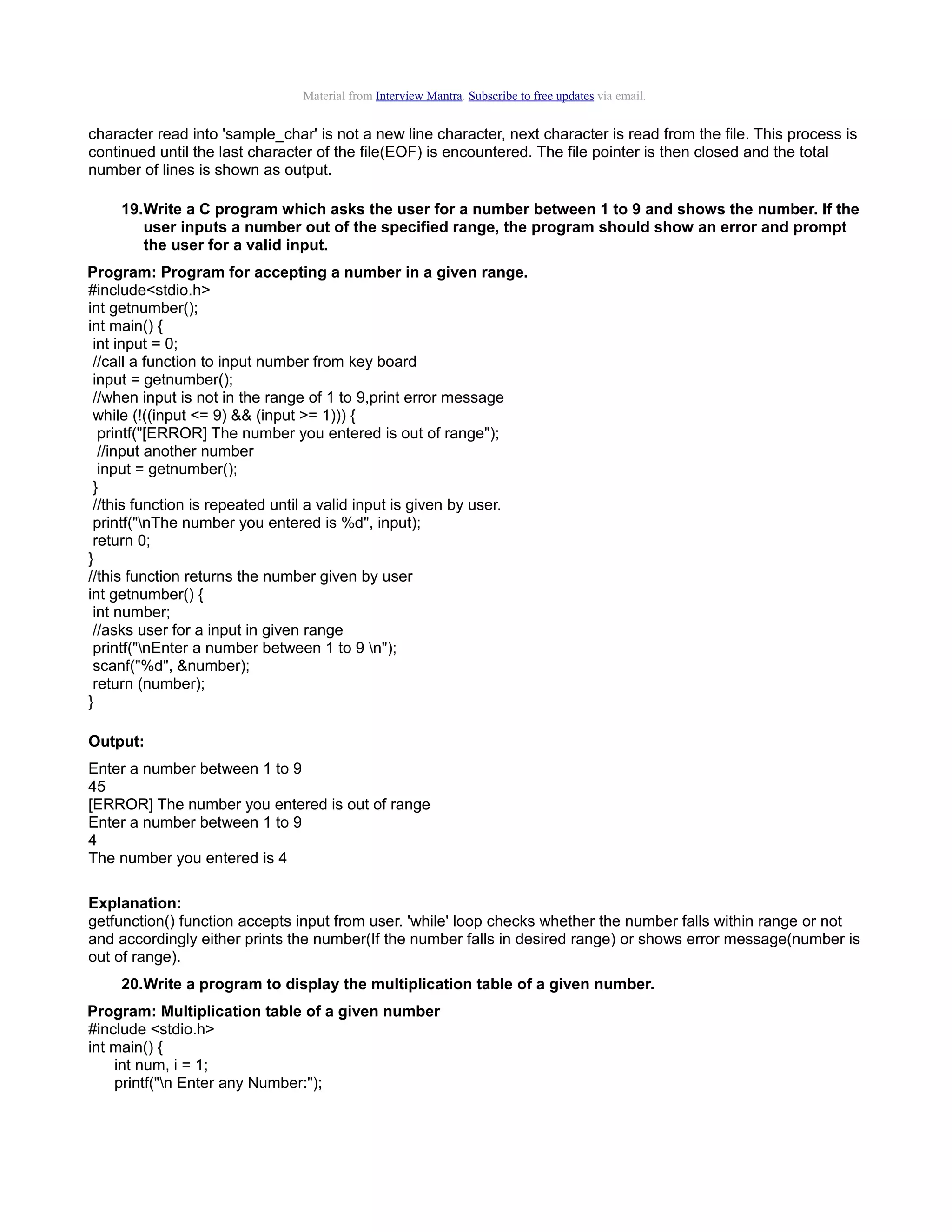 Top C Language Interview Questions and Answer | PDF