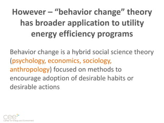 Using behavior change principles to increase the performance of ...