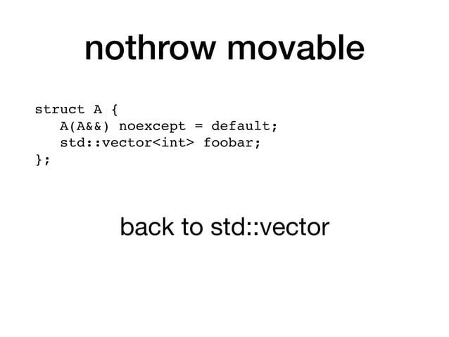 C++ nothrow movable types | PPT