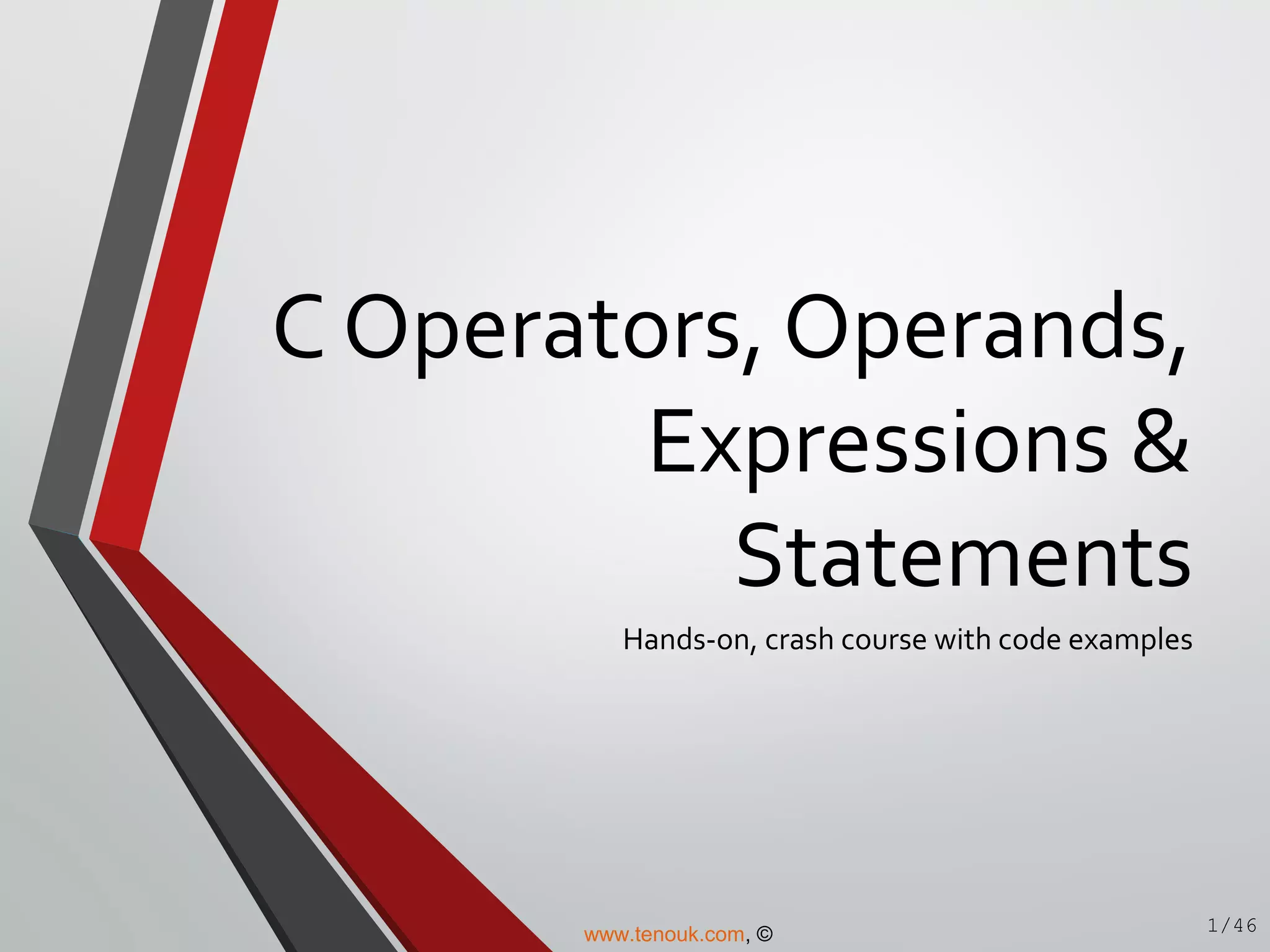C operator and expression | PPT