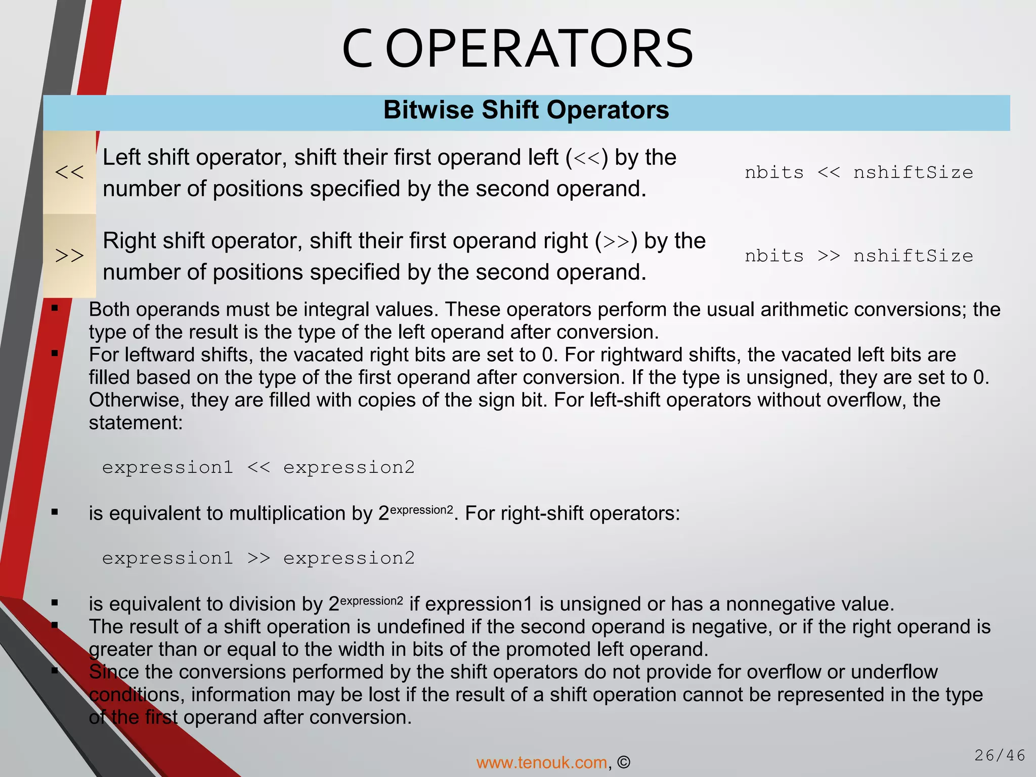 C operator and expression | PPT