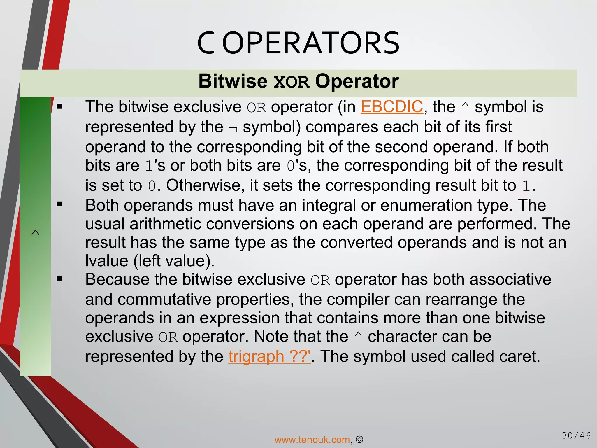 C operator and expression | PPT