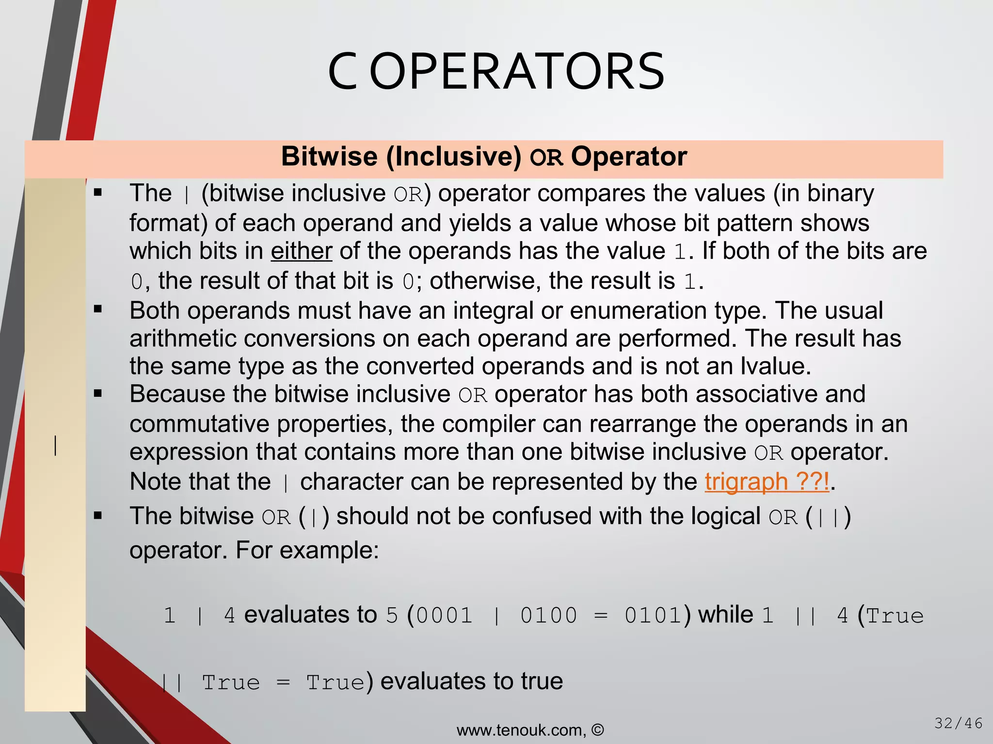 C operator and expression | PPT